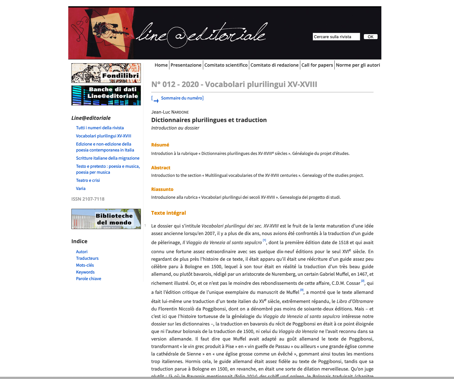 line@editoriale 2021 ⋆ Ent’revues, le site des revues culturelles